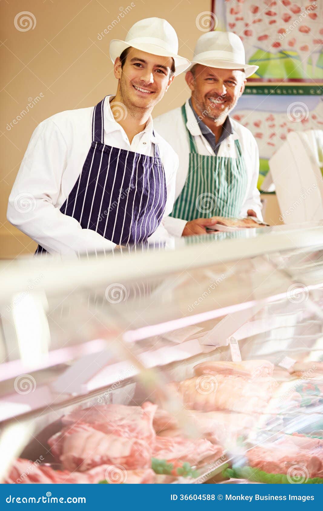 Two Butchers at Work in Shop Stock Photo - Image of farm, people: 36604588