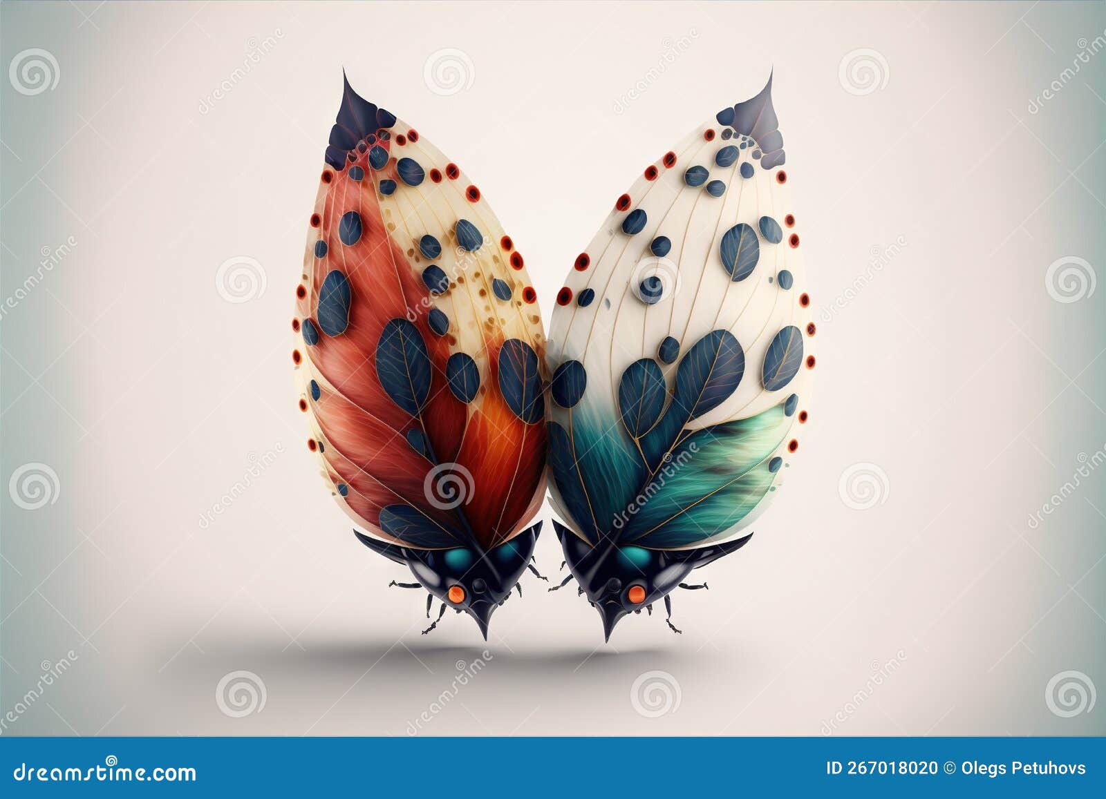 Two Butterflies with Different Colors and Designs on Their Wings, One ...