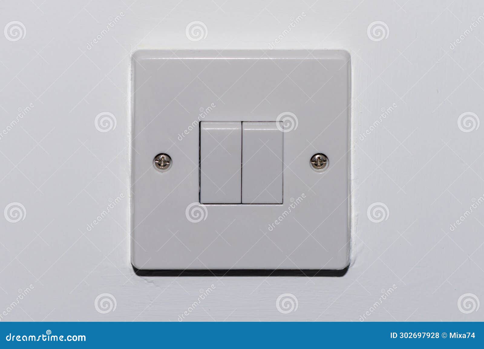 Two Button Switch on a White Wall 2 Stock Photo - Image of white ...