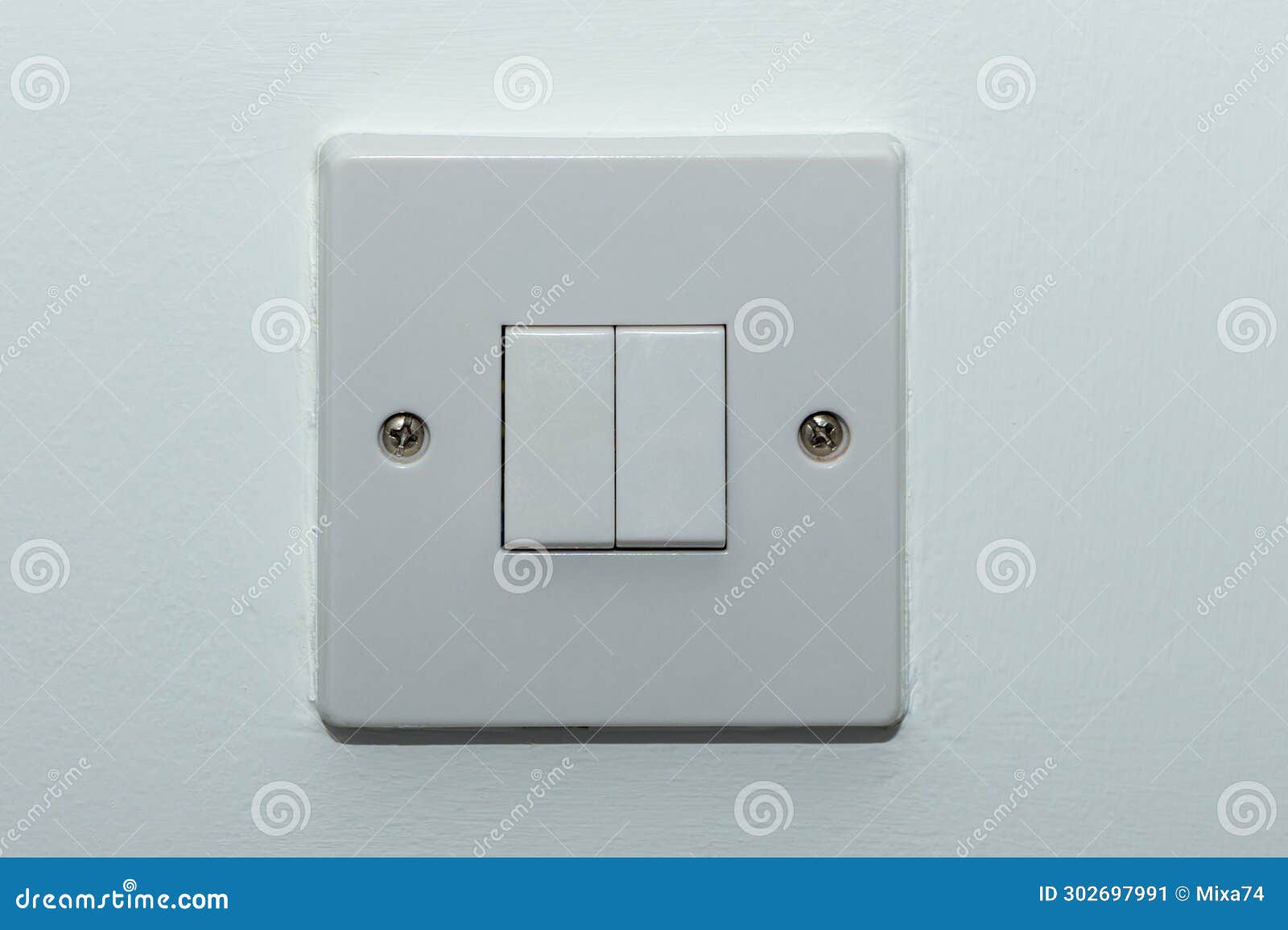 Two Button Switch on a White Wall 1 Stock Image - Image of electrical ...