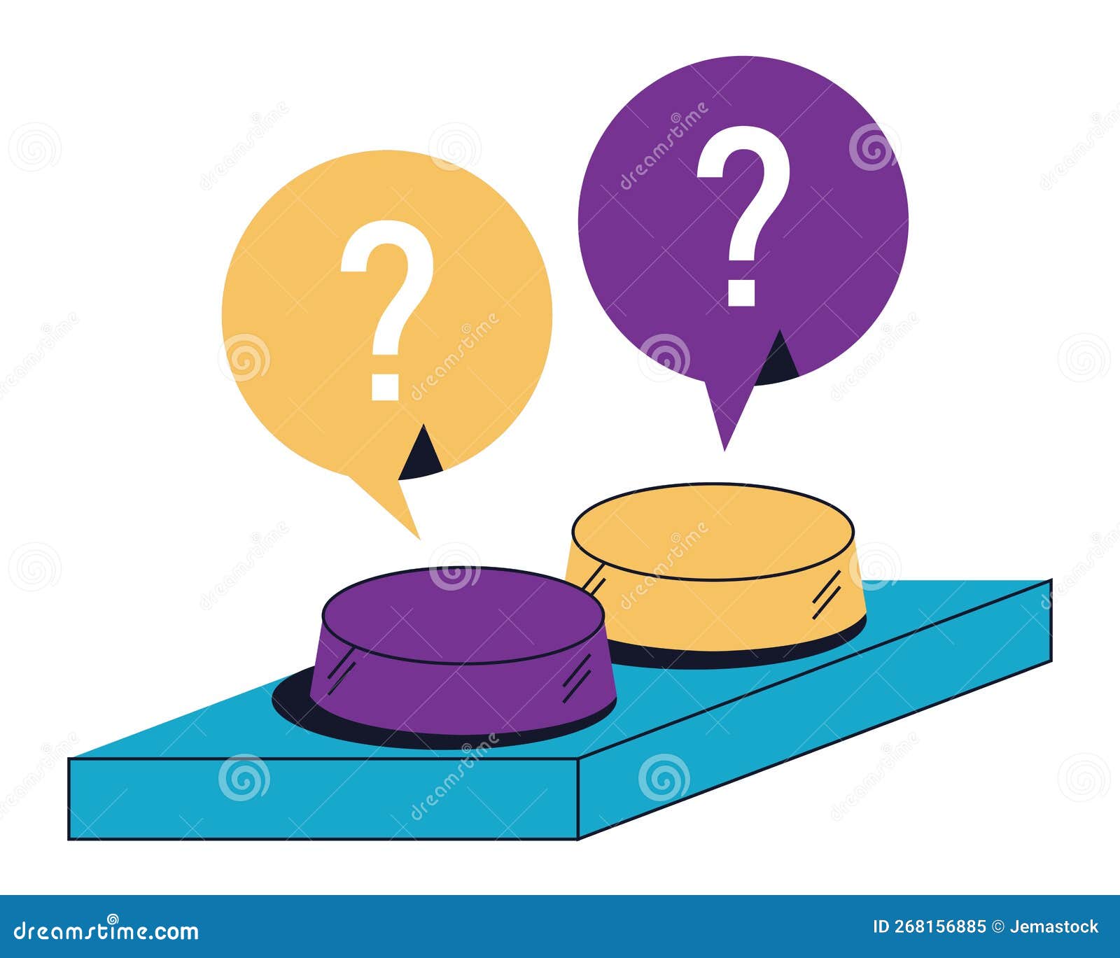 Two Buttons Difficult Choice Stock Vector - Illustration of difficulty ...