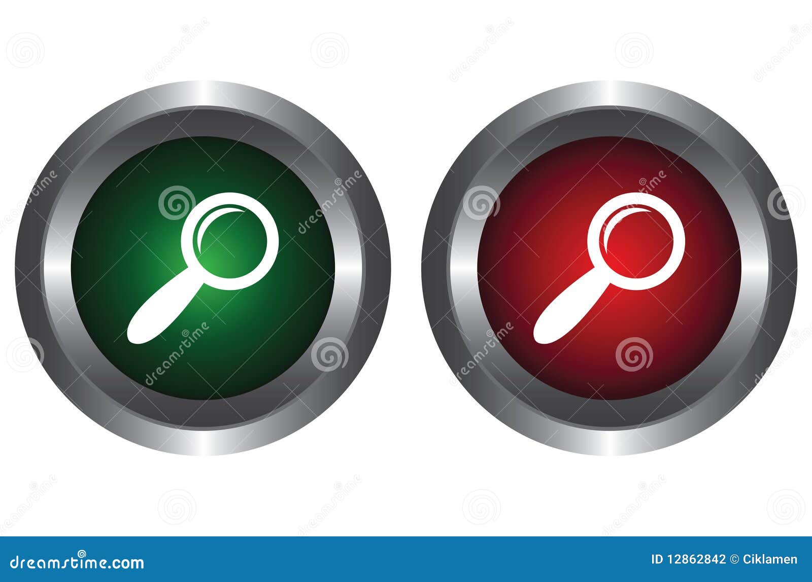 Two Buttons With The Magnifying Glass Stock Photo | CartoonDealer.com ...