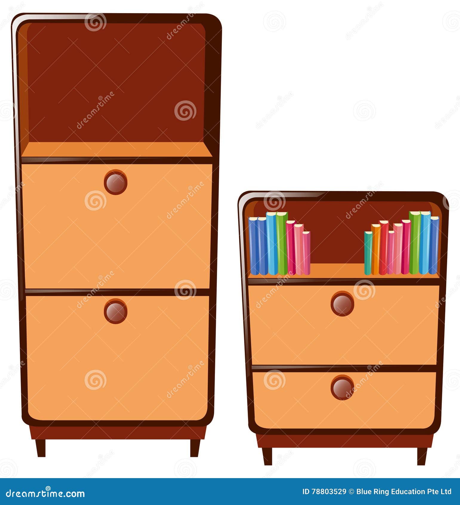 Two cabinets with drawers stock vector. Illustration of graphic - 78803529