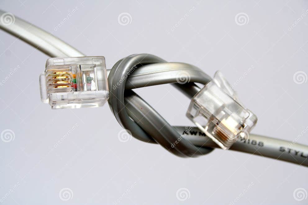 Two Cables for Data Transmission with Tips Knotted Stock Photo - Image ...