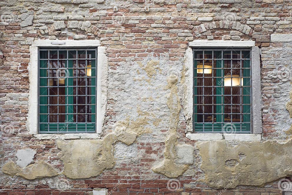 Two caged windows stock photo. Image of rough, caged - 107479248