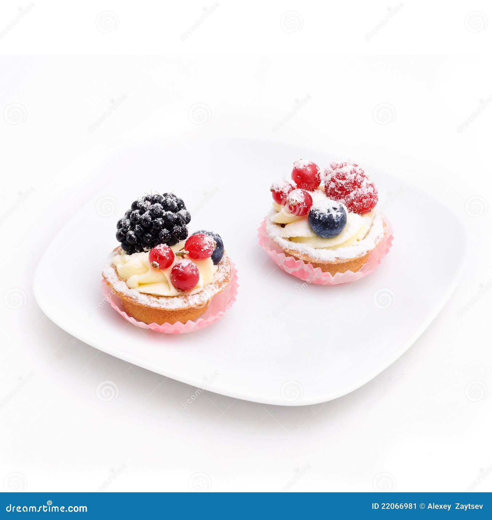 Two Cakes on the Plate. Isolated. Stock Image - Image of sweet, tasty ...