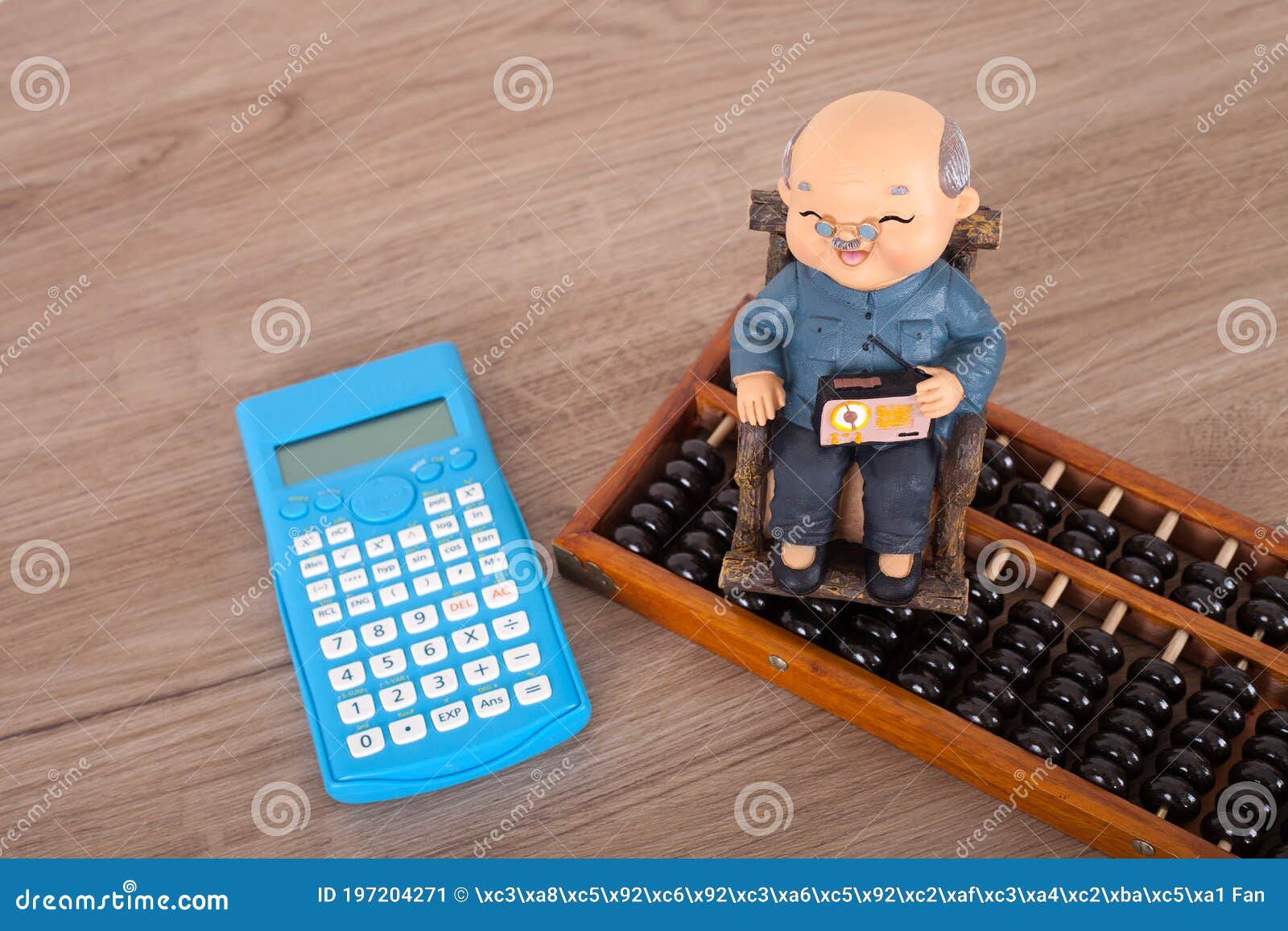 Two Calculation Tools and the Kind Old Grandpa Model Stock Image ...