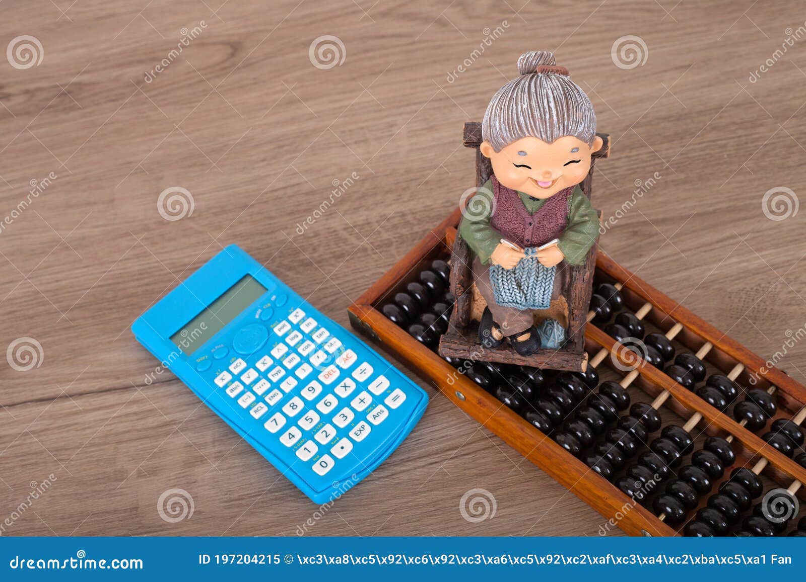 Two Calculation Tools and Kind Old Lady Model Stock Image - Image of ...