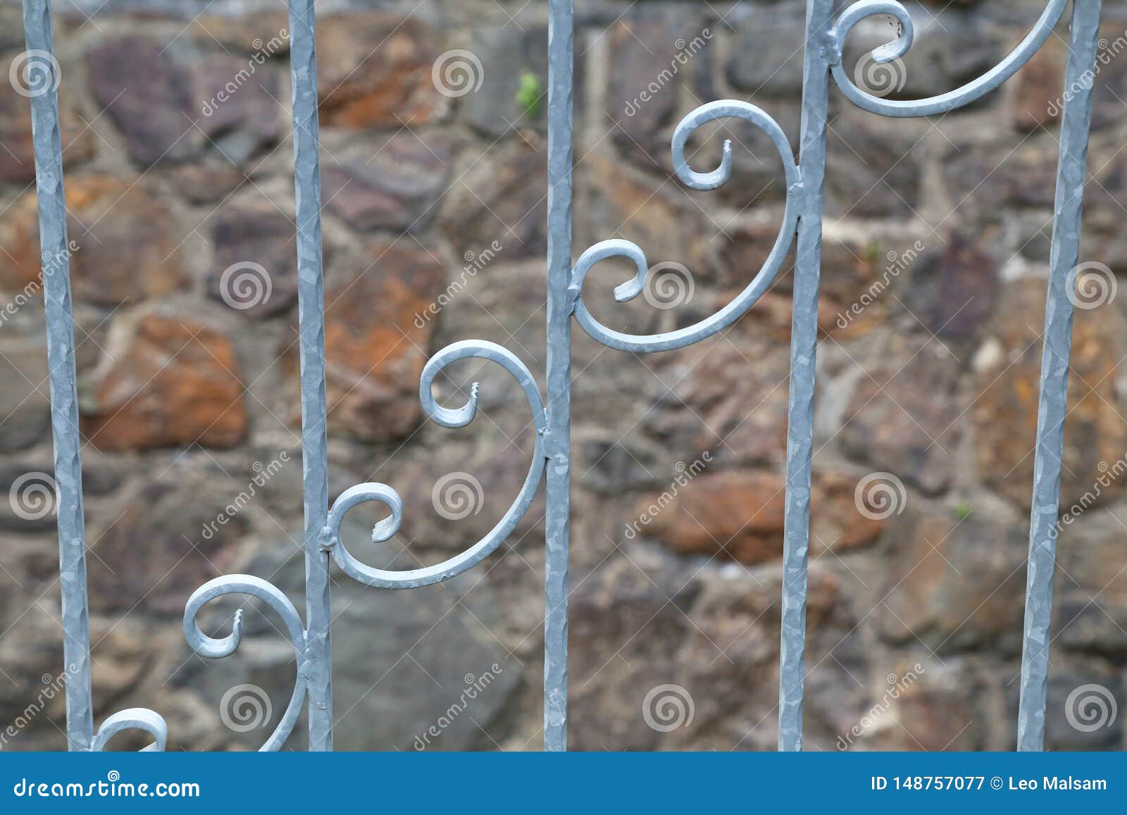 Metal Fence. Metal Curly Fence in the Park Stock Image - Image of city ...