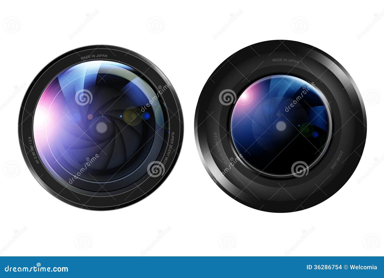 Two Camera Lenses stock illustration. Illustration of cameras - 36286754