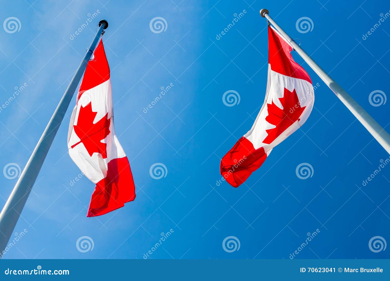 Two Canadian flags stock image. Image of patriotism, colorful - 70623041