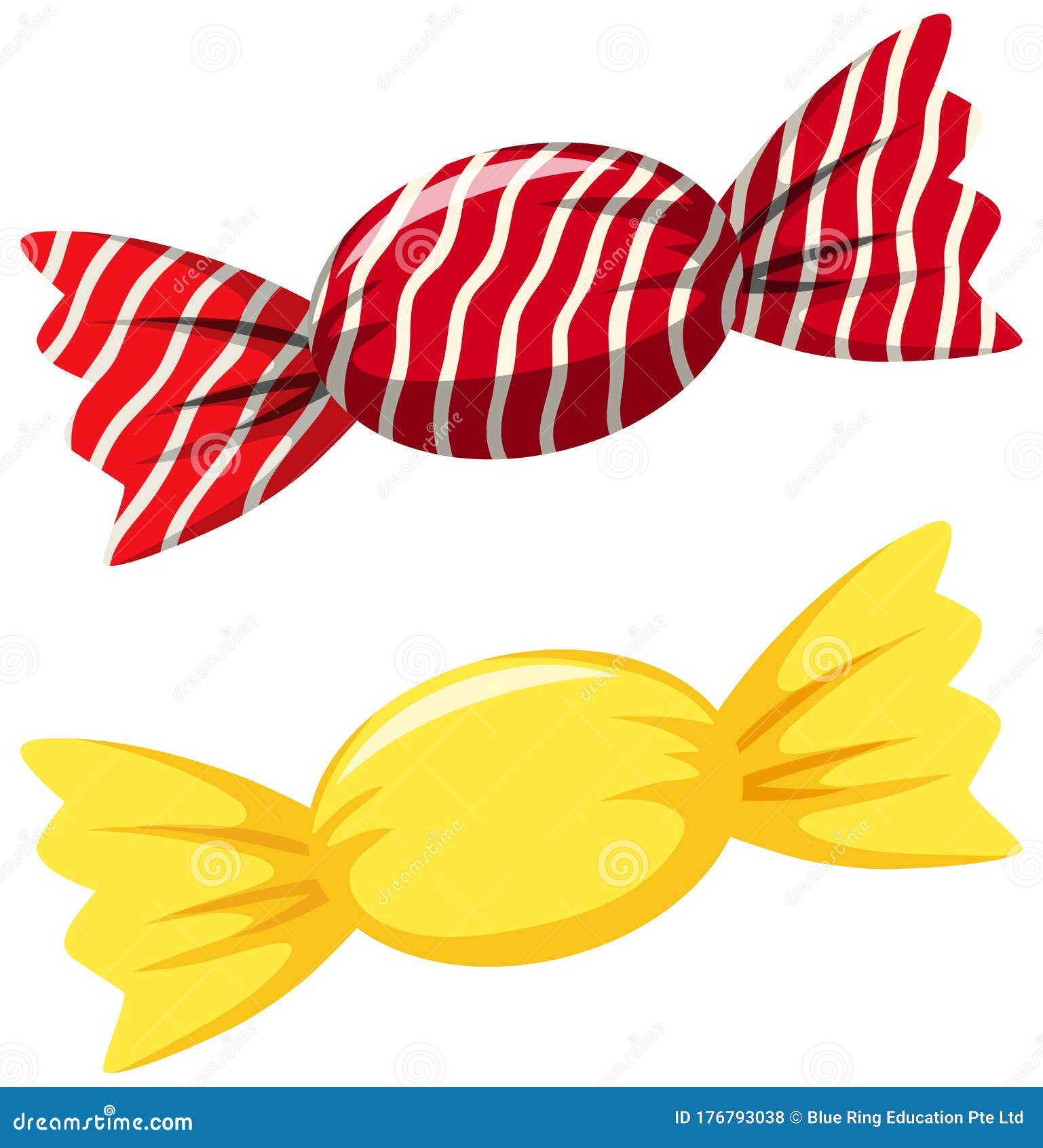 Two Candies in Red and Yellow Wrapping Stock Vector - Illustration of ...