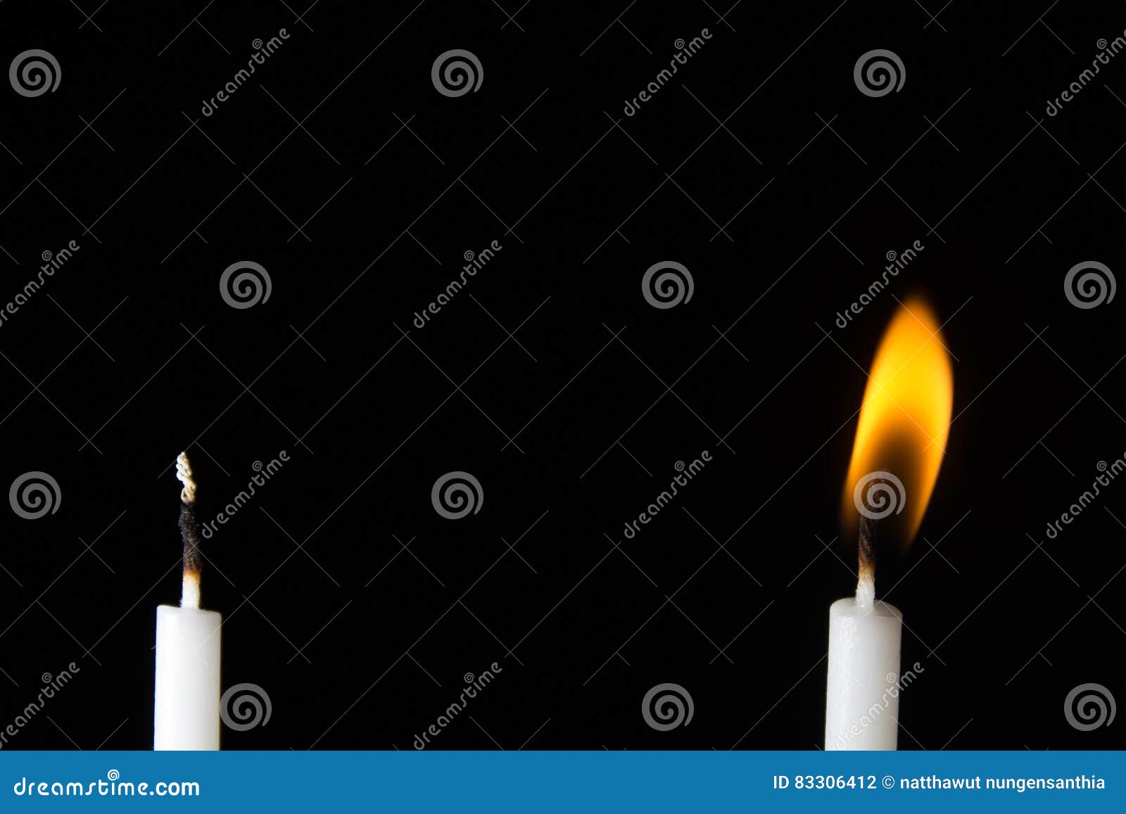 Two Candles Have Lights and No Lights Stock Photo - Image of ceremony ...