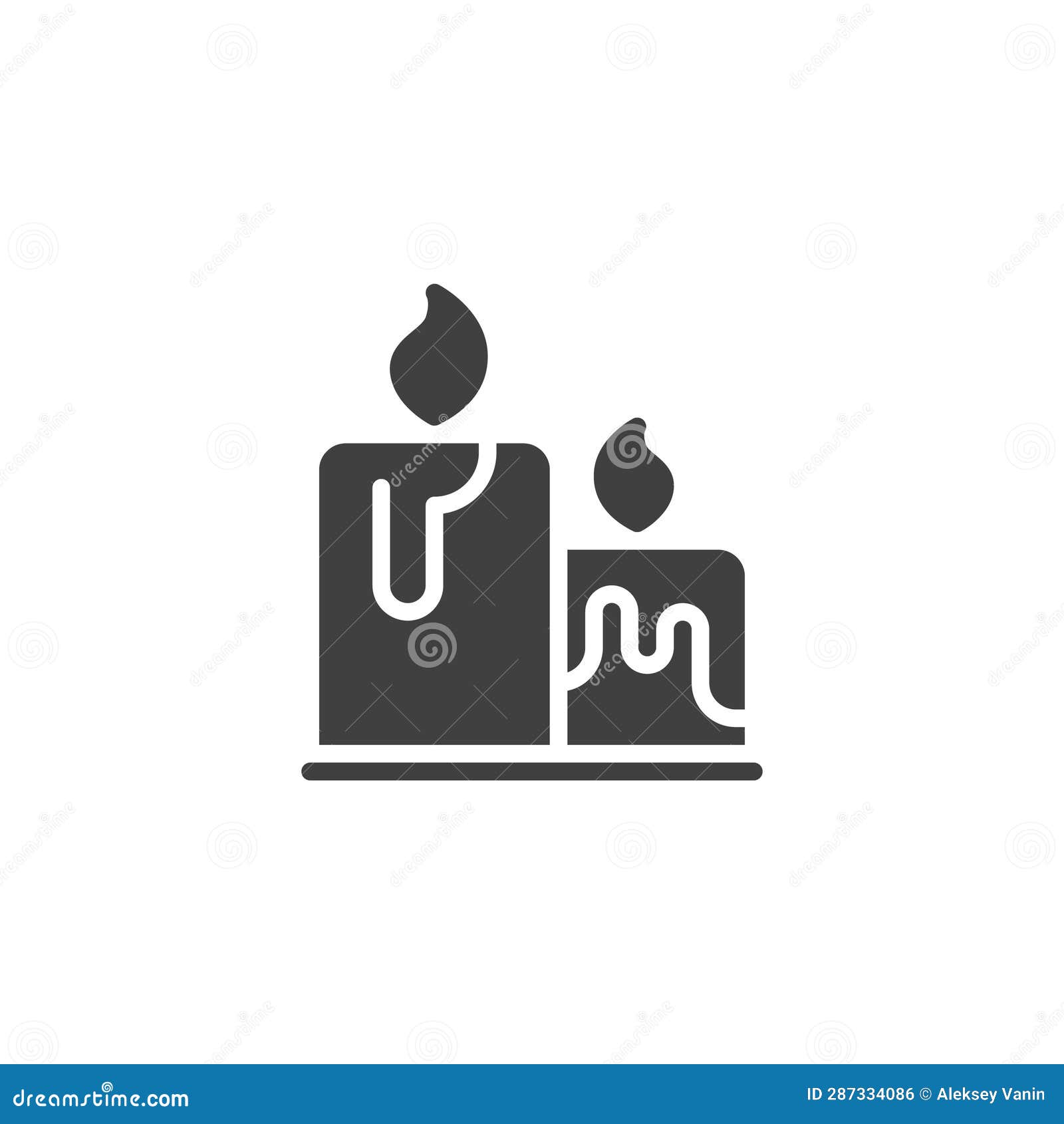 Two Candles Light Vector Icon Stock Illustration - Illustration of ...