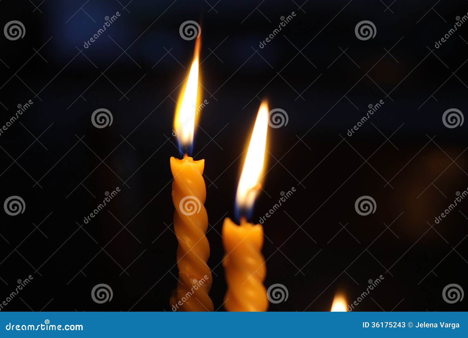 Two candles stock image. Image of black, fire, evening - 36175243