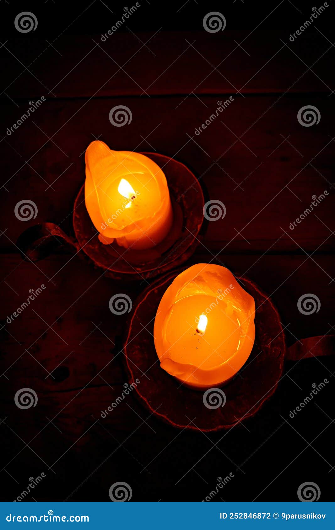 Two Candles in the Medieval Interior. Stock Photo - Image of knight ...