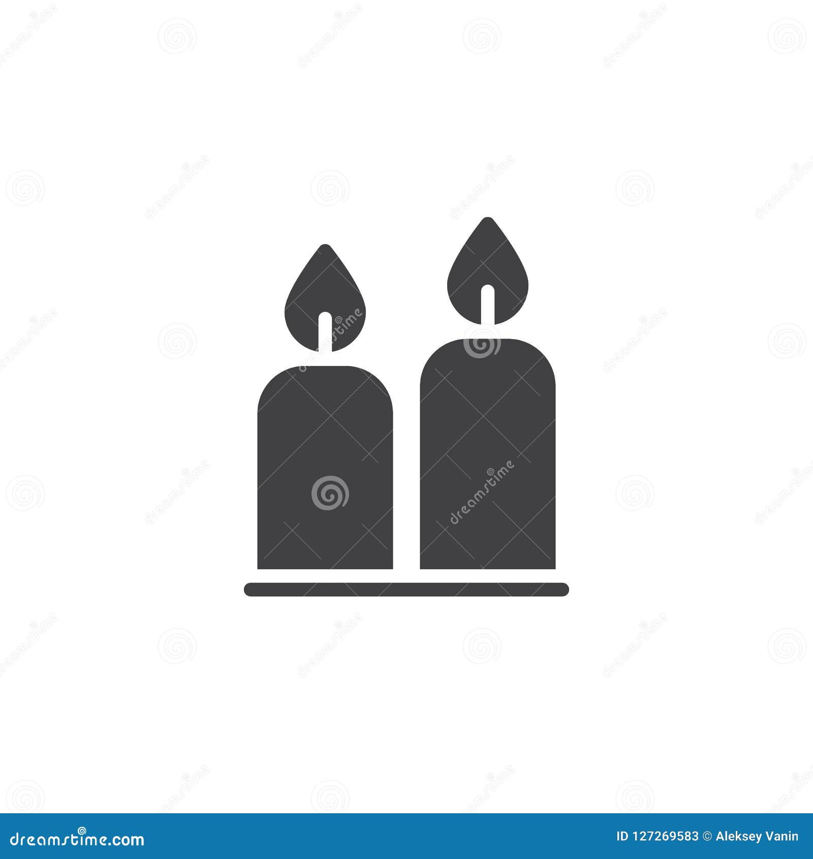 Two Candles vector icon stock vector. Illustration of flat - 127269583