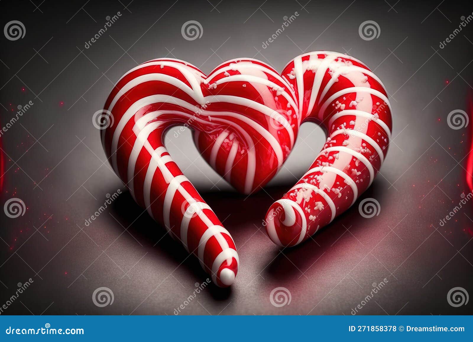 Two Candy Canes. Crimson Hearts Candy. Love As an Idea Stock ...