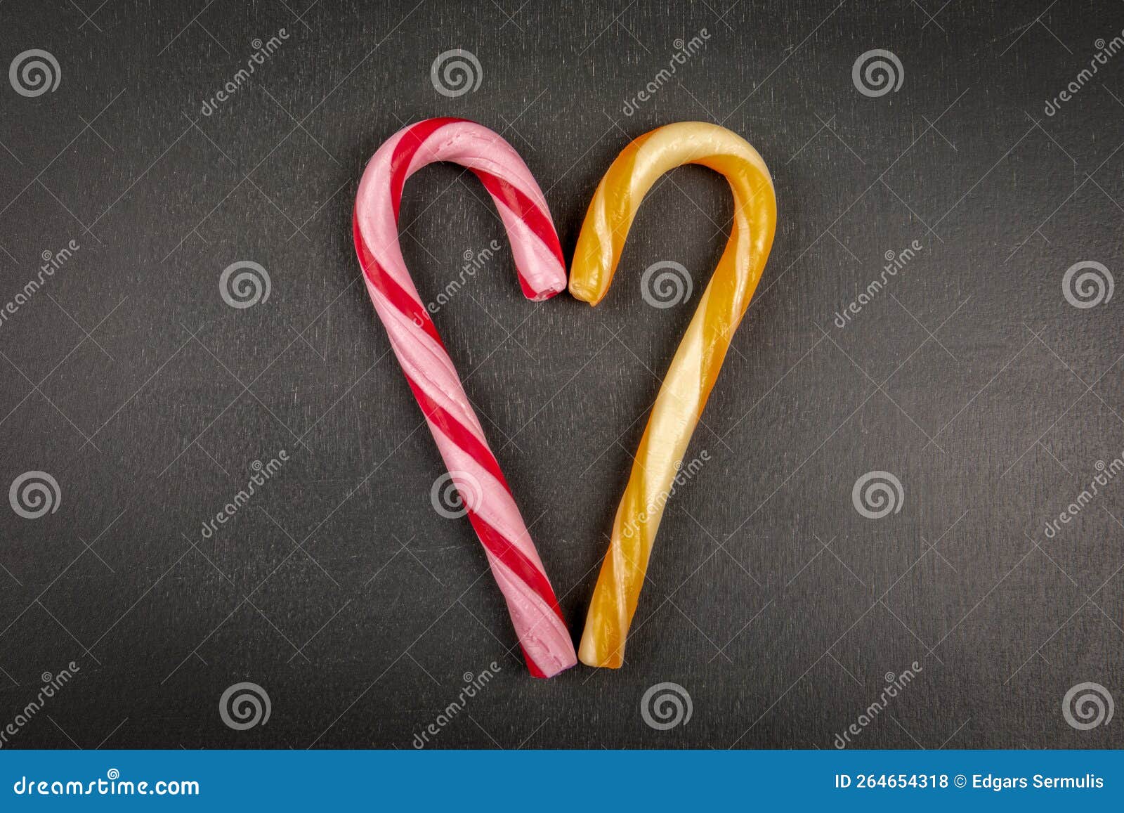 Two Candy Canes Put Together in the Shape of a Heart Stock Photo ...