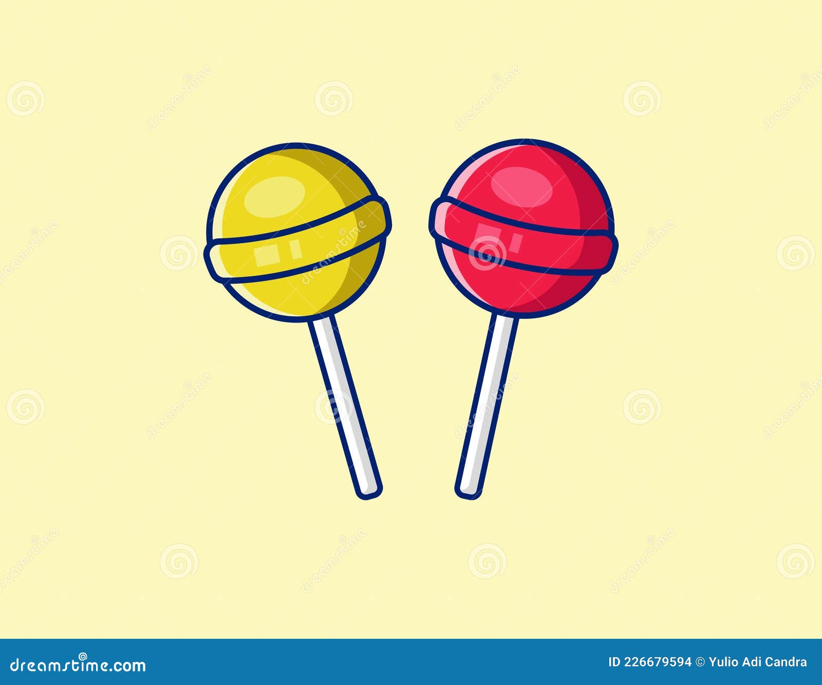 Two Candy Illustration with the Different Color Red and Yellow, Candy ...