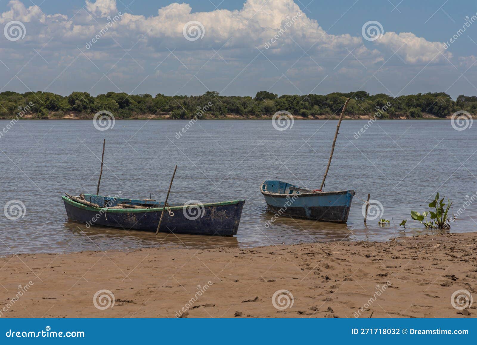 Two Canoes Moored on the River Bank Editorial Photography - Image of ...