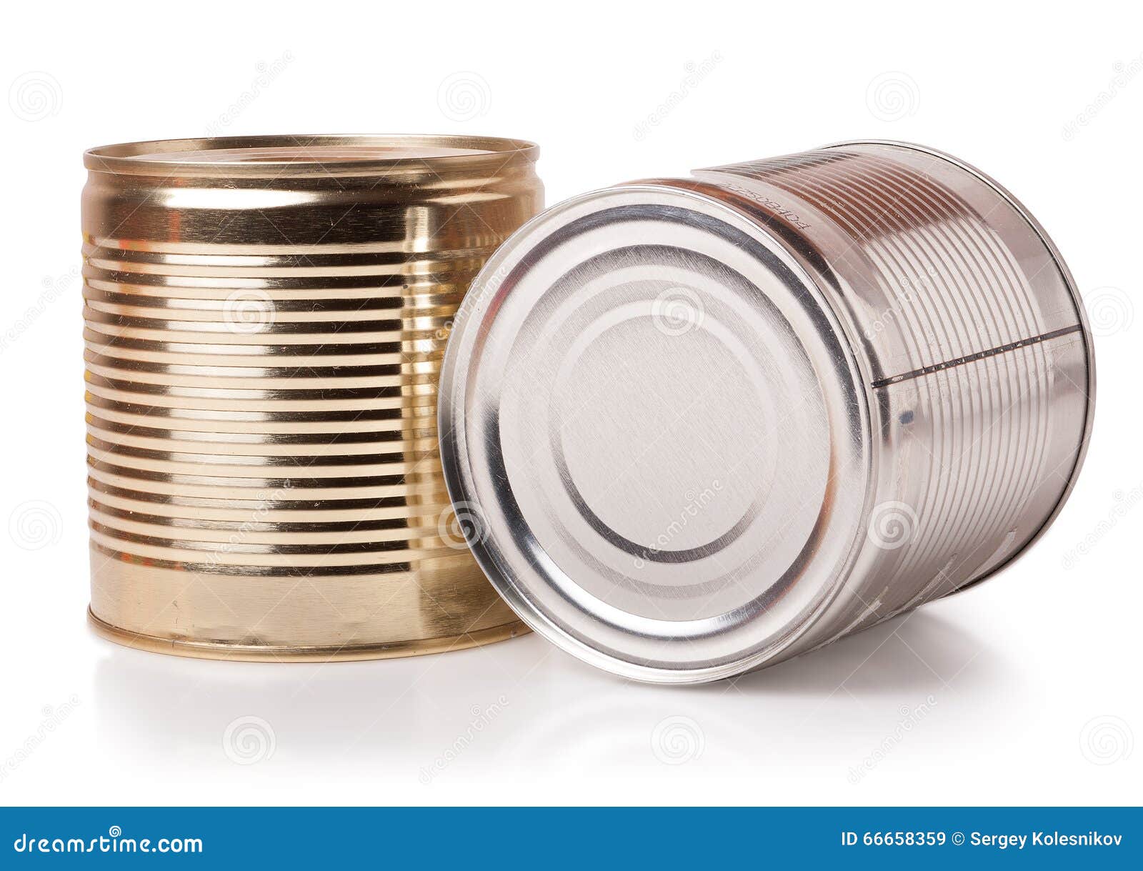 Two Cans Isolated on White Background Stock Image - Image of golden ...