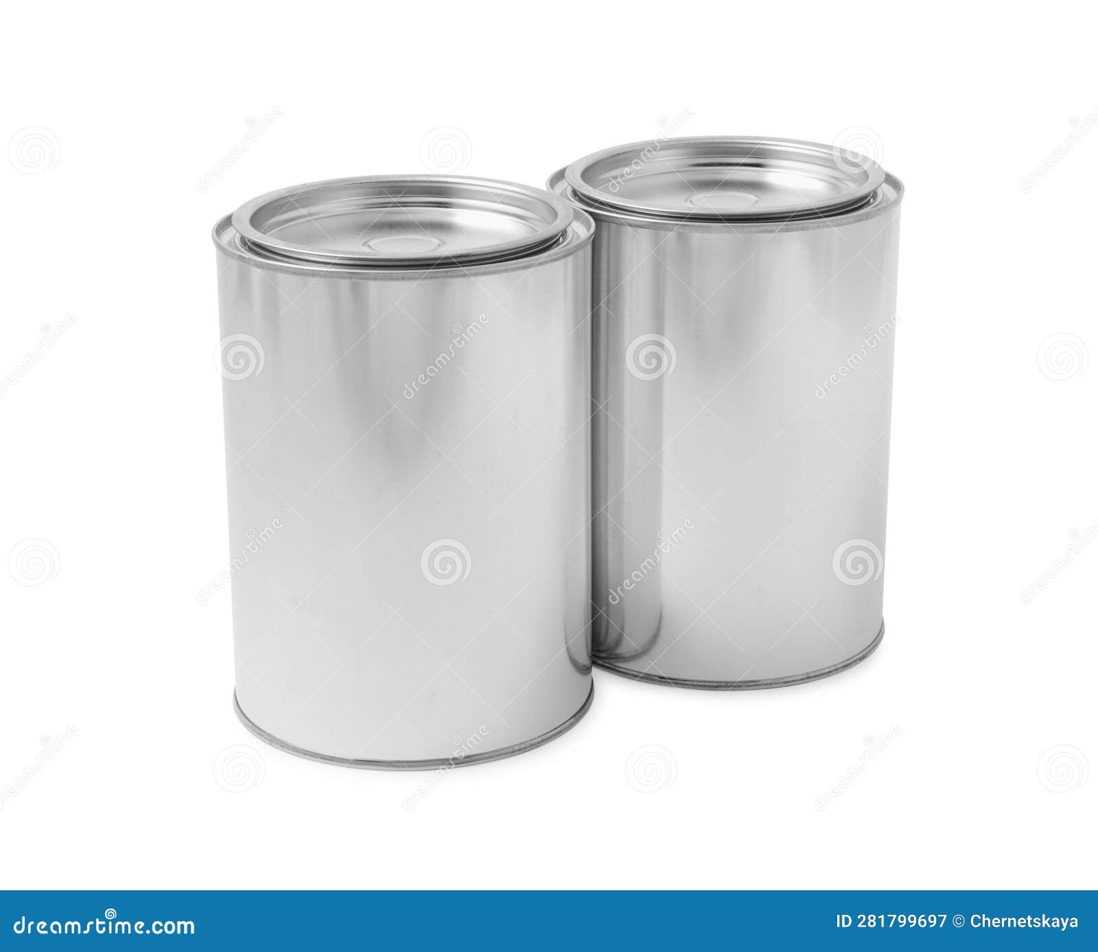 Two Cans of Paints on White Background Stock Image - Image of decorate ...