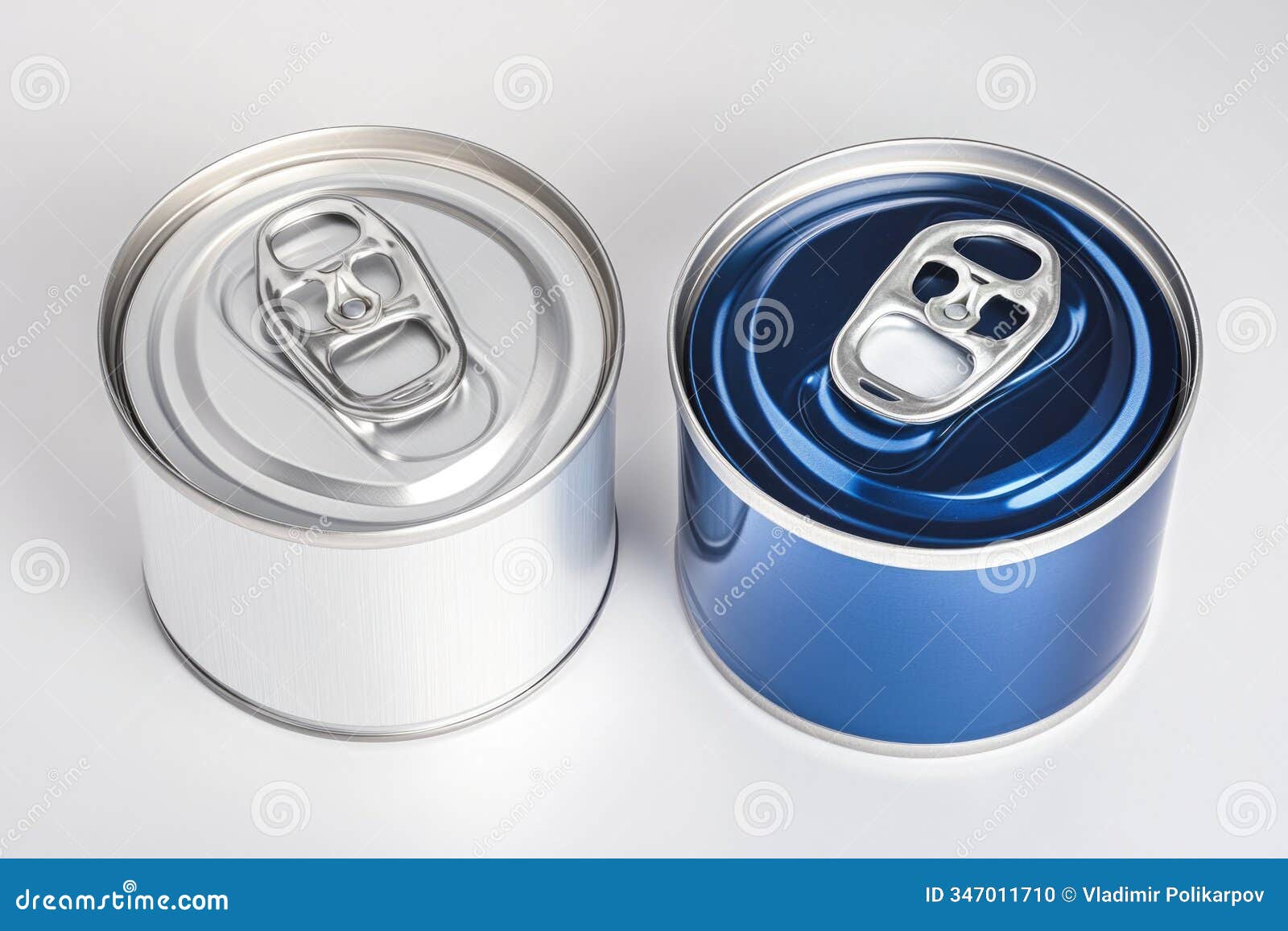Two Cans of Soda Placed on a Clean White Surface Stock Photo - Image of ...