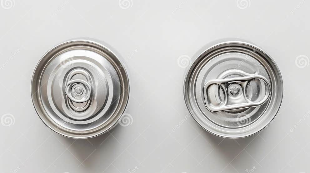Two Cans of Soda Placed on a White Surface Stock Image - Image of ...