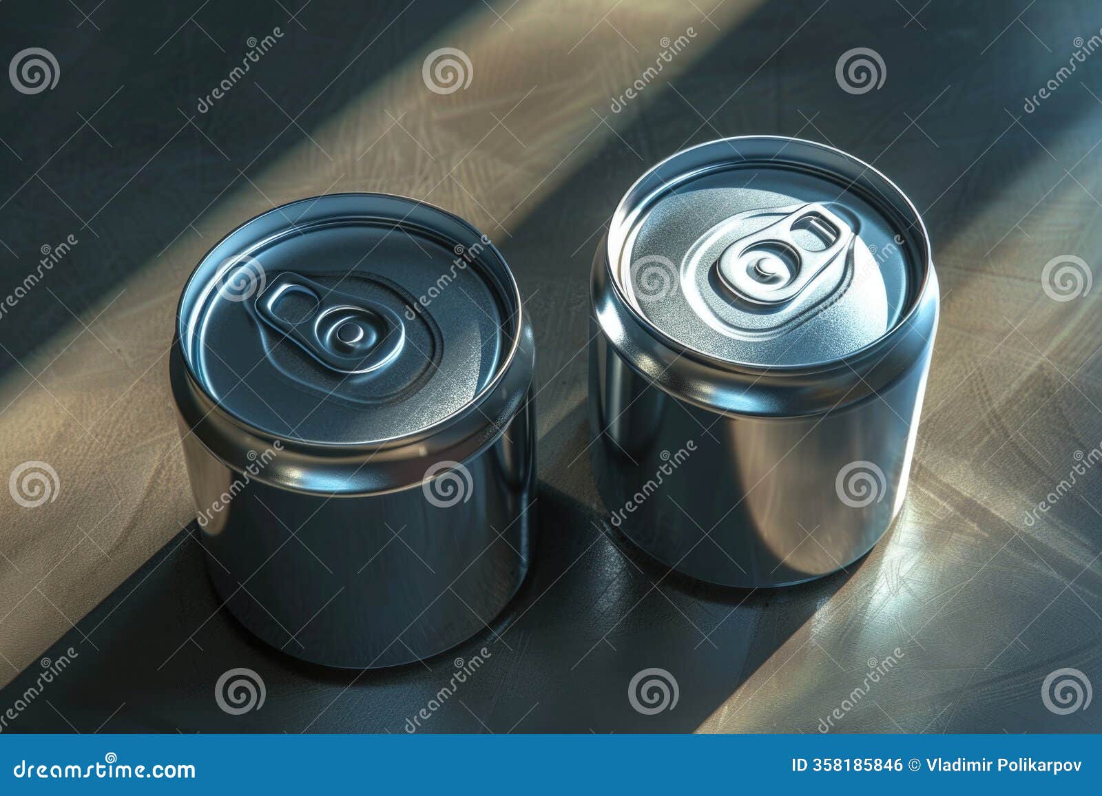 Two Cans of Soda Sitting on a Table Stock Photo - Image of contemporary ...