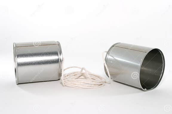 Two Cans and a String Telephones Stock Image - Image of cell, connect ...