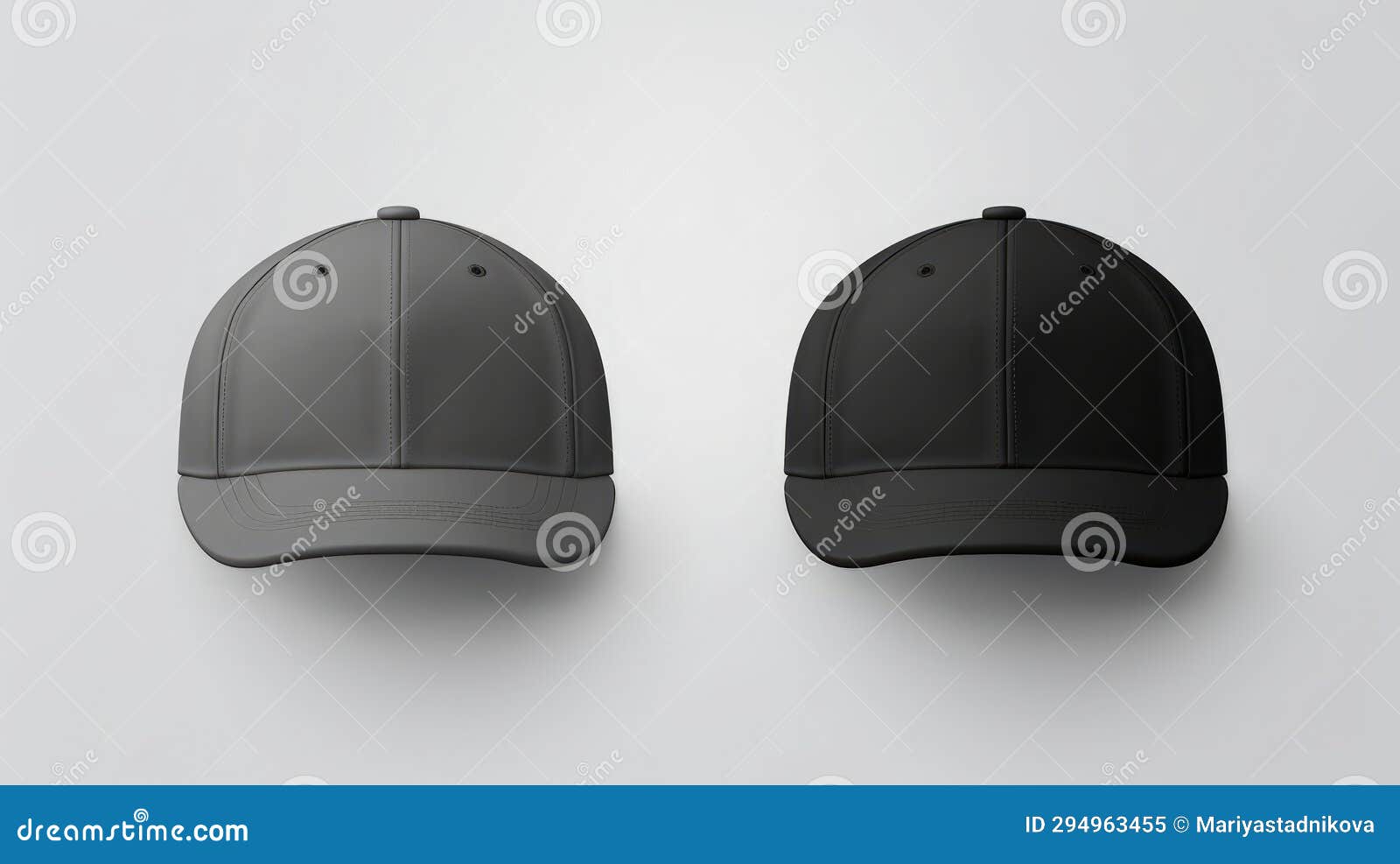 Two Caps in Different Angles on a Monochrome Background. Mock Up ...