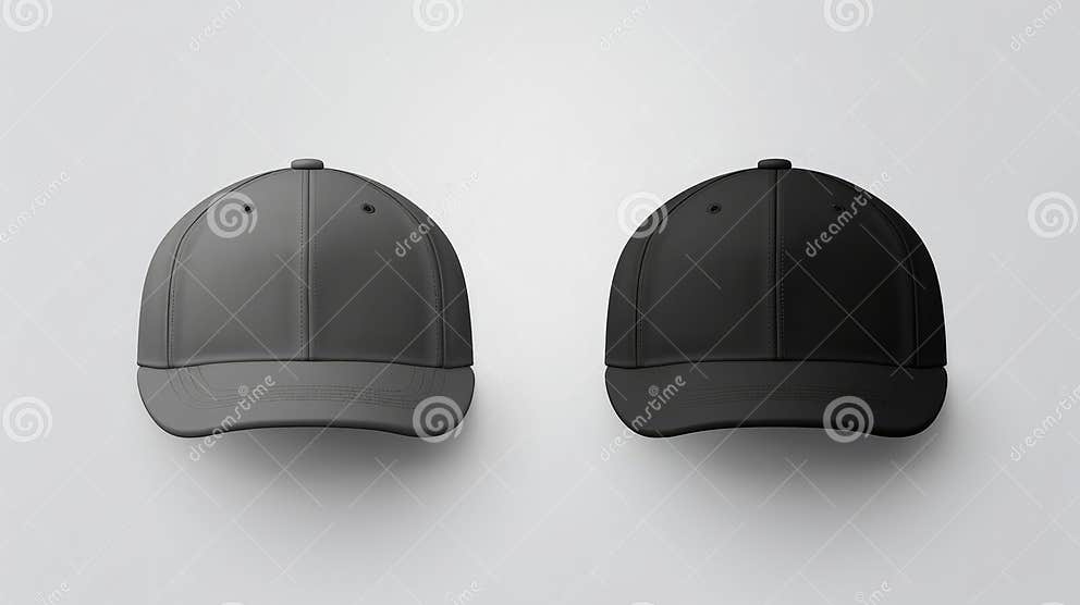 Two Caps in Different Angles on a Monochrome Background. Mock Up ...