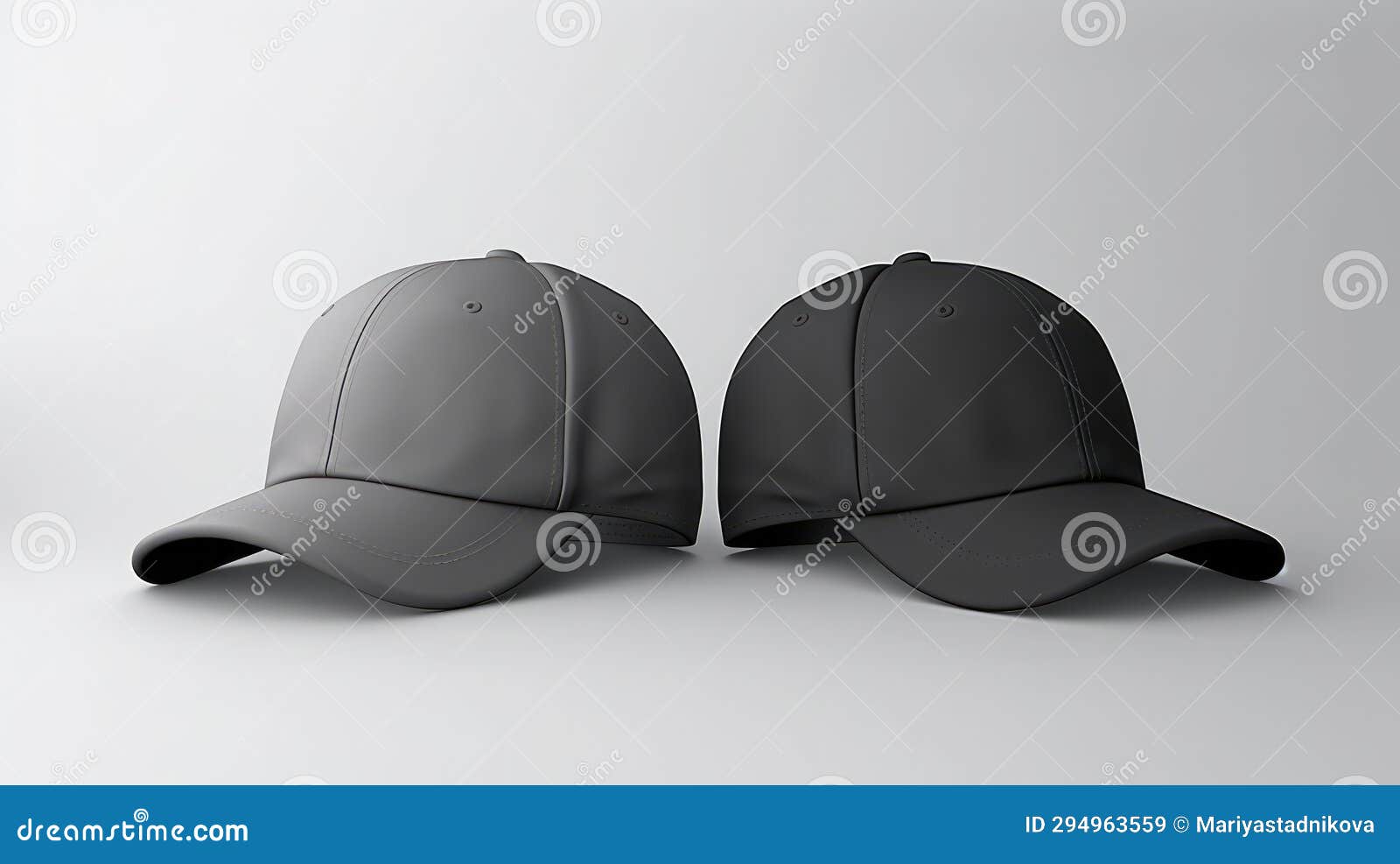Two Caps in Different Angles on a Monochrome Background. Mock Up ...