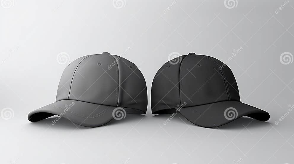 Two Caps in Different Angles on a Monochrome Background. Mock Up ...