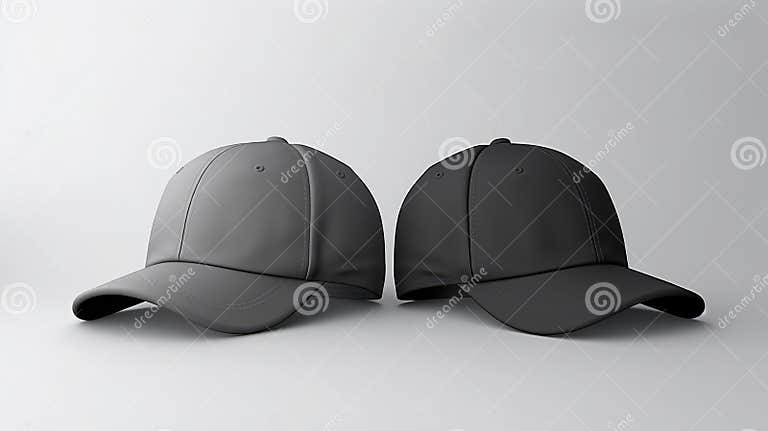 Two Caps in Different Angles on a Monochrome Background. Mock Up ...