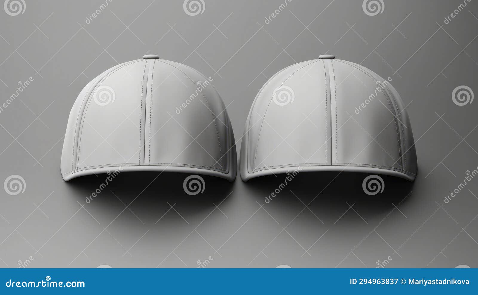 Two Caps in Different Angles on a Monochrome Background. Mock Up ...