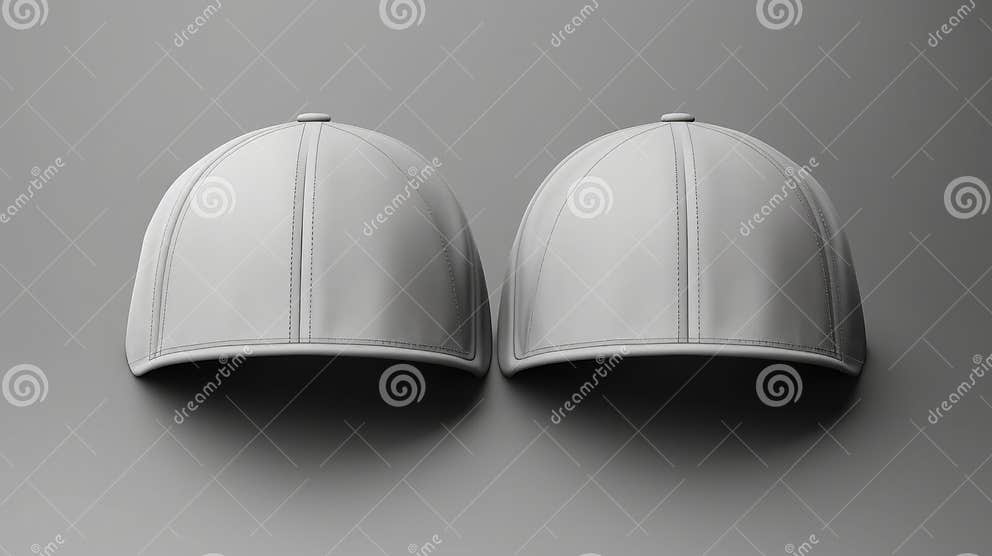 Two Caps in Different Angles on a Monochrome Background. Mock Up ...