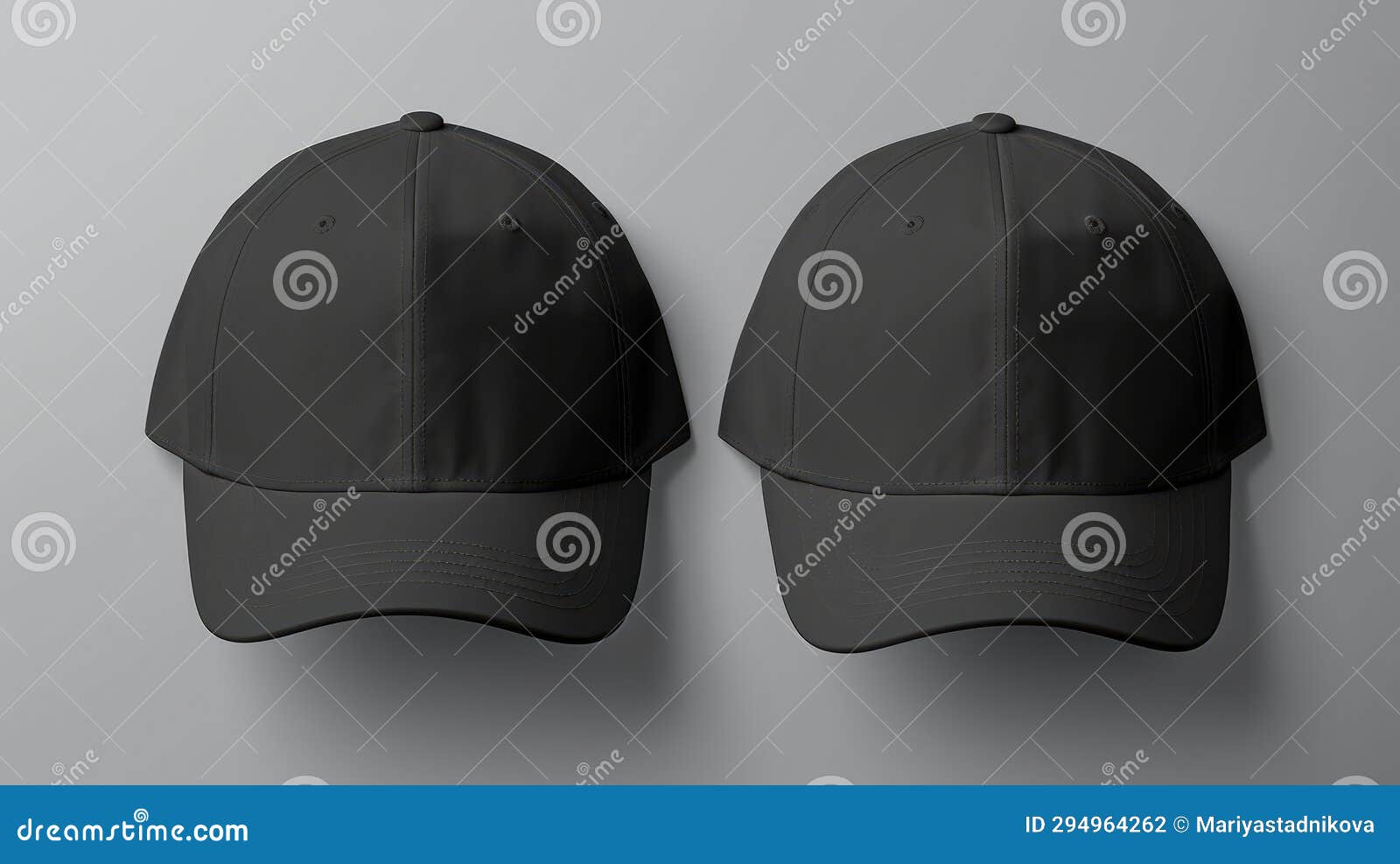Two Caps in Different Angles on a Monochrome Background. Mock Up ...