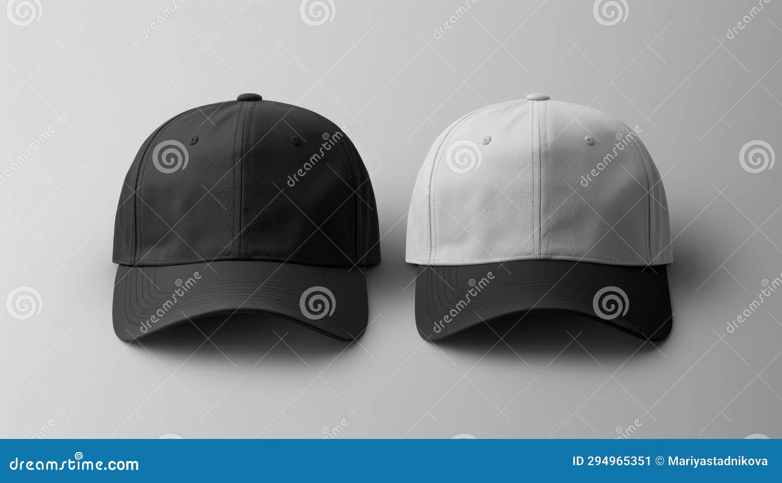 Two Caps in Different Angles on a Monochrome Background. Mock Up ...