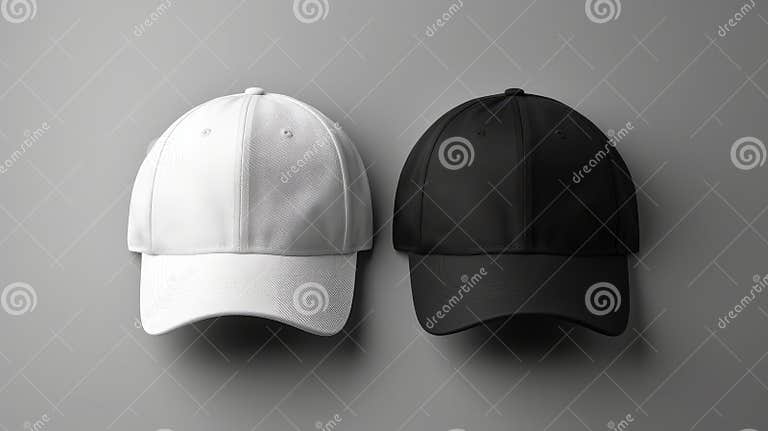 Two Caps in Different Angles on a Monochrome Background. Mock Up ...