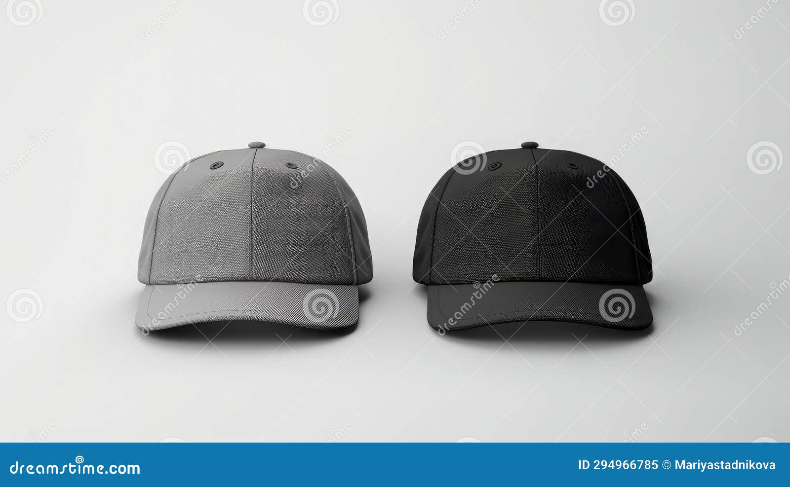 Two Caps in Different Angles on a Monochrome Background. Mock Up ...