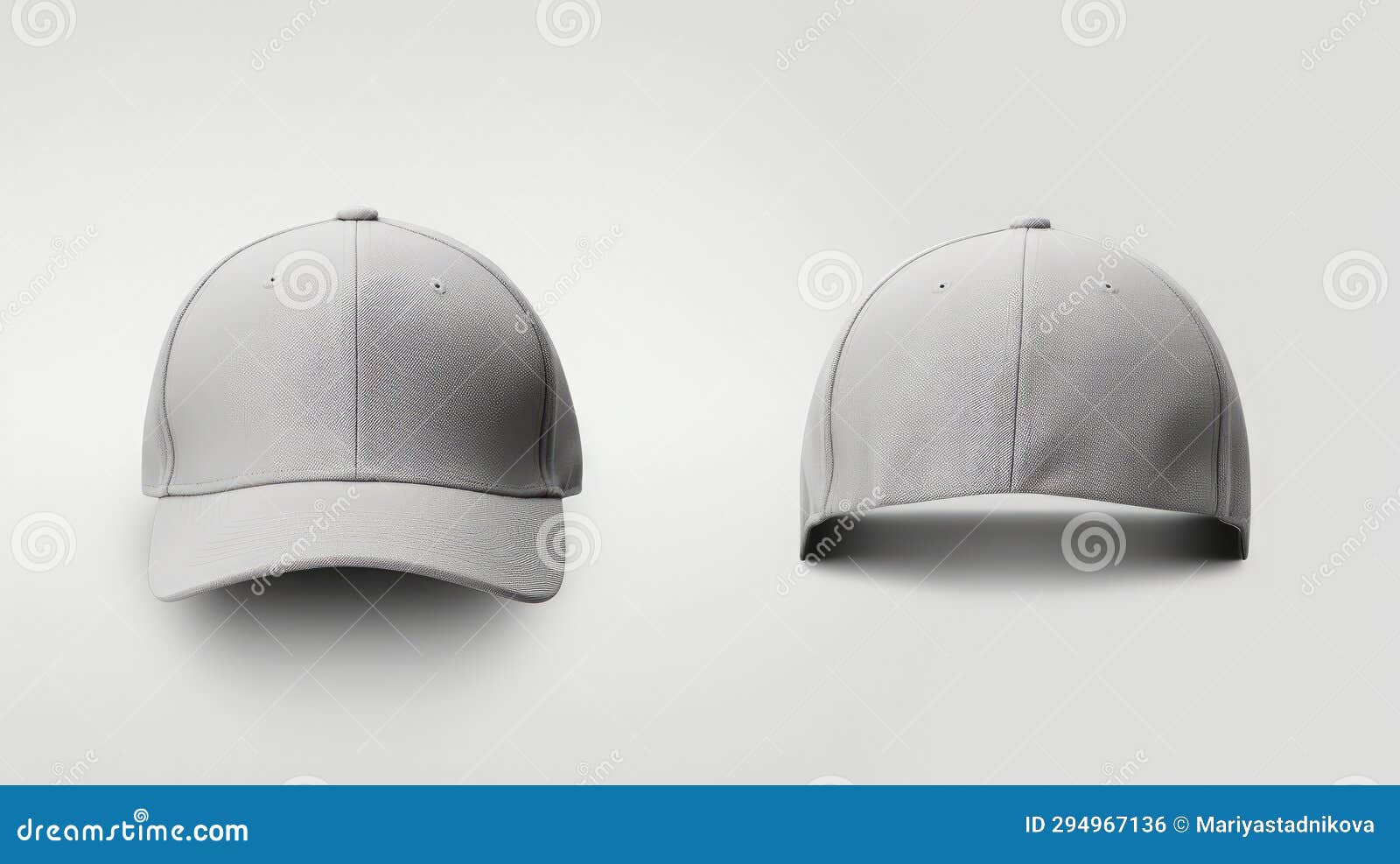 Two Caps in Different Angles on a Monochrome Background. Mock Up ...