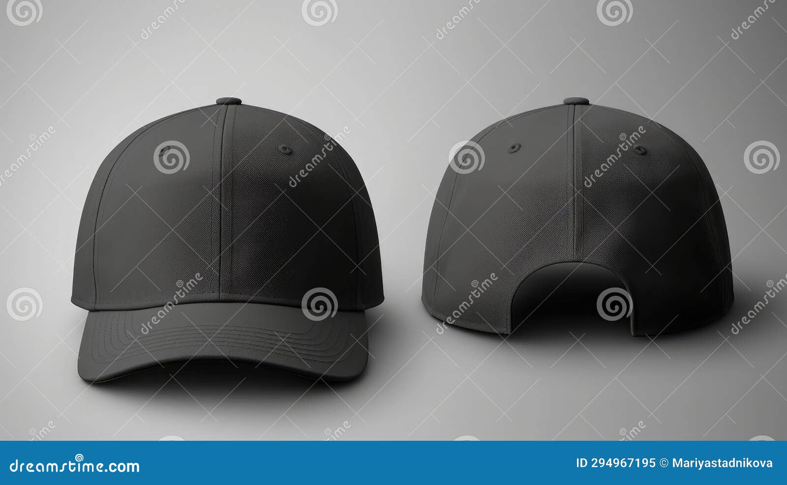 Two Caps in Different Angles on a Monochrome Background. Mock Up ...