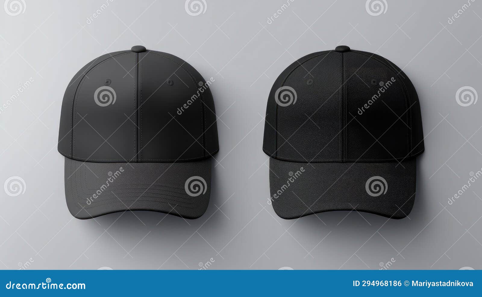 Two Caps in Different Angles on a Monochrome Background. Mock Up ...