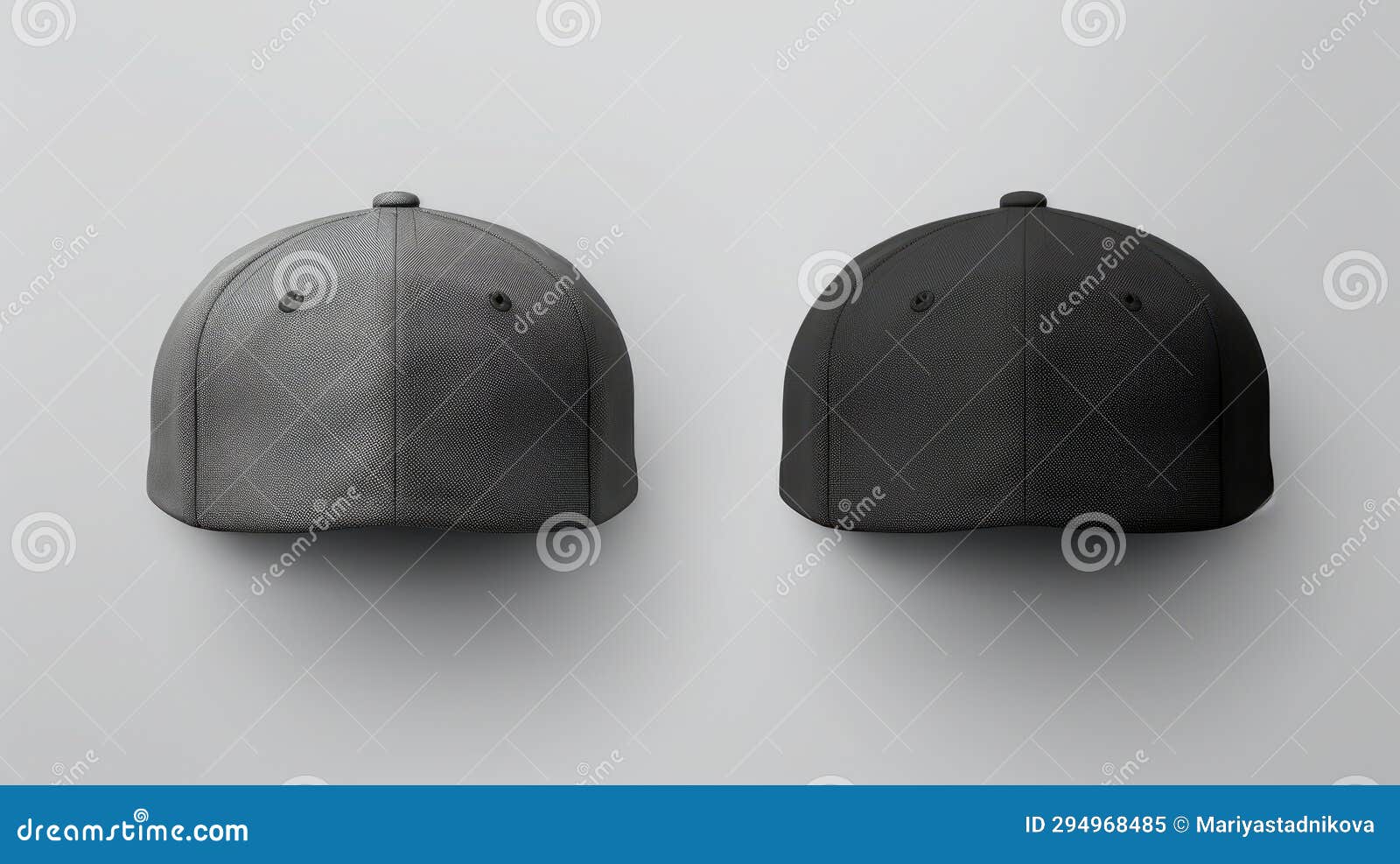 Two Caps in Different Angles on a Monochrome Background. Mock Up ...