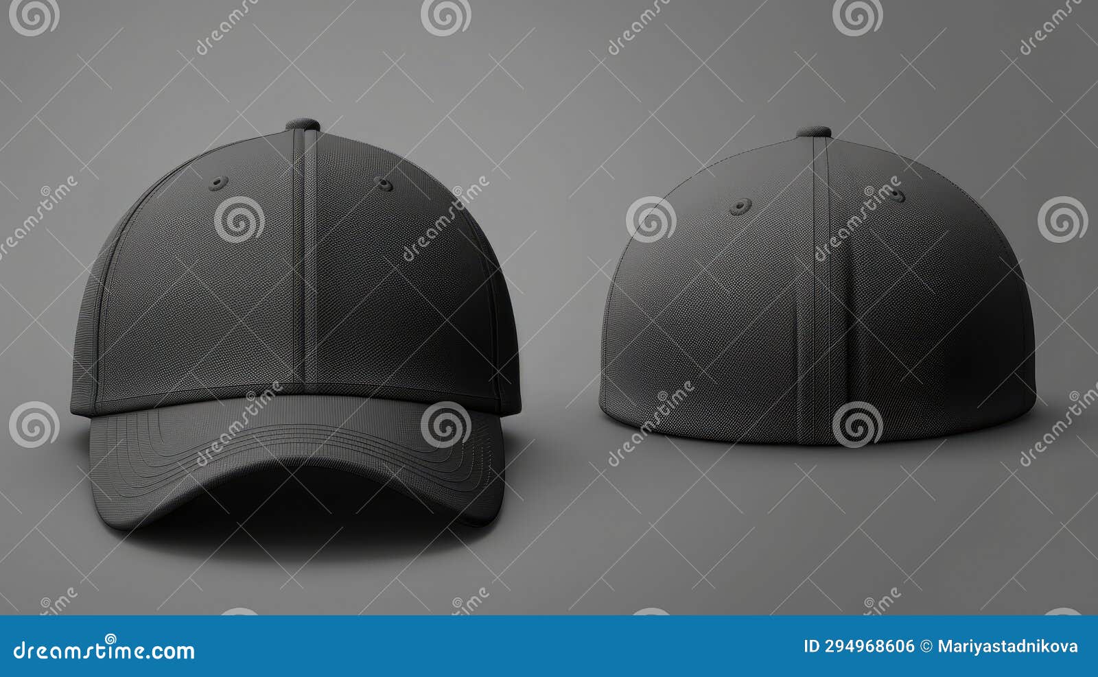 Two Caps in Different Angles on a Monochrome Background. Mock Up ...