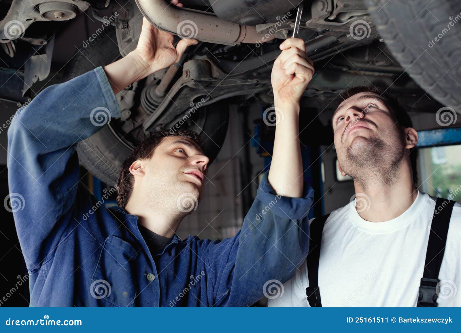 Two Car Mechanic Repairing Car Stock Image - Image of condition, rusty ...