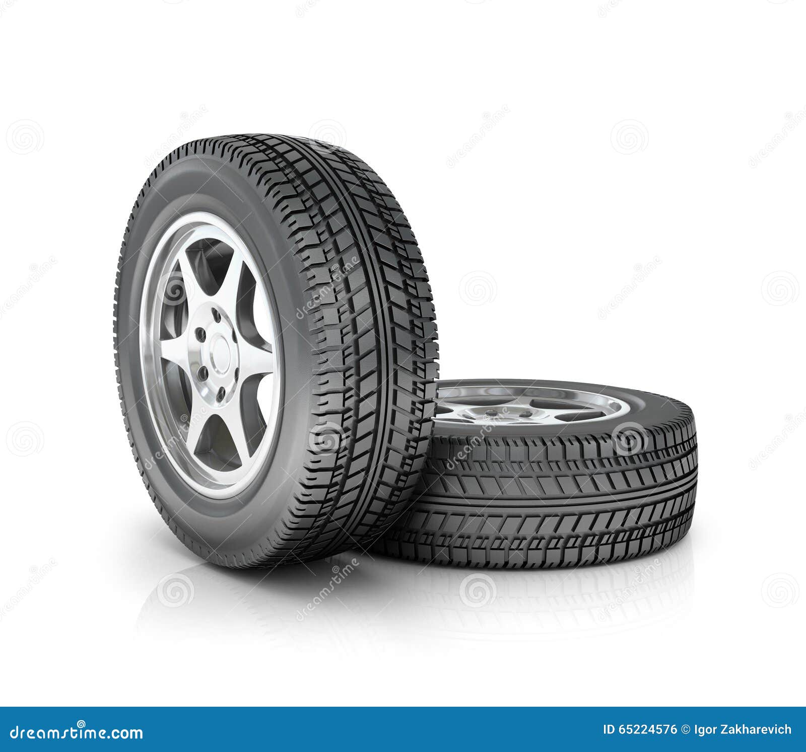 Two car wheels stock illustration. Illustration of alloy - 65224576