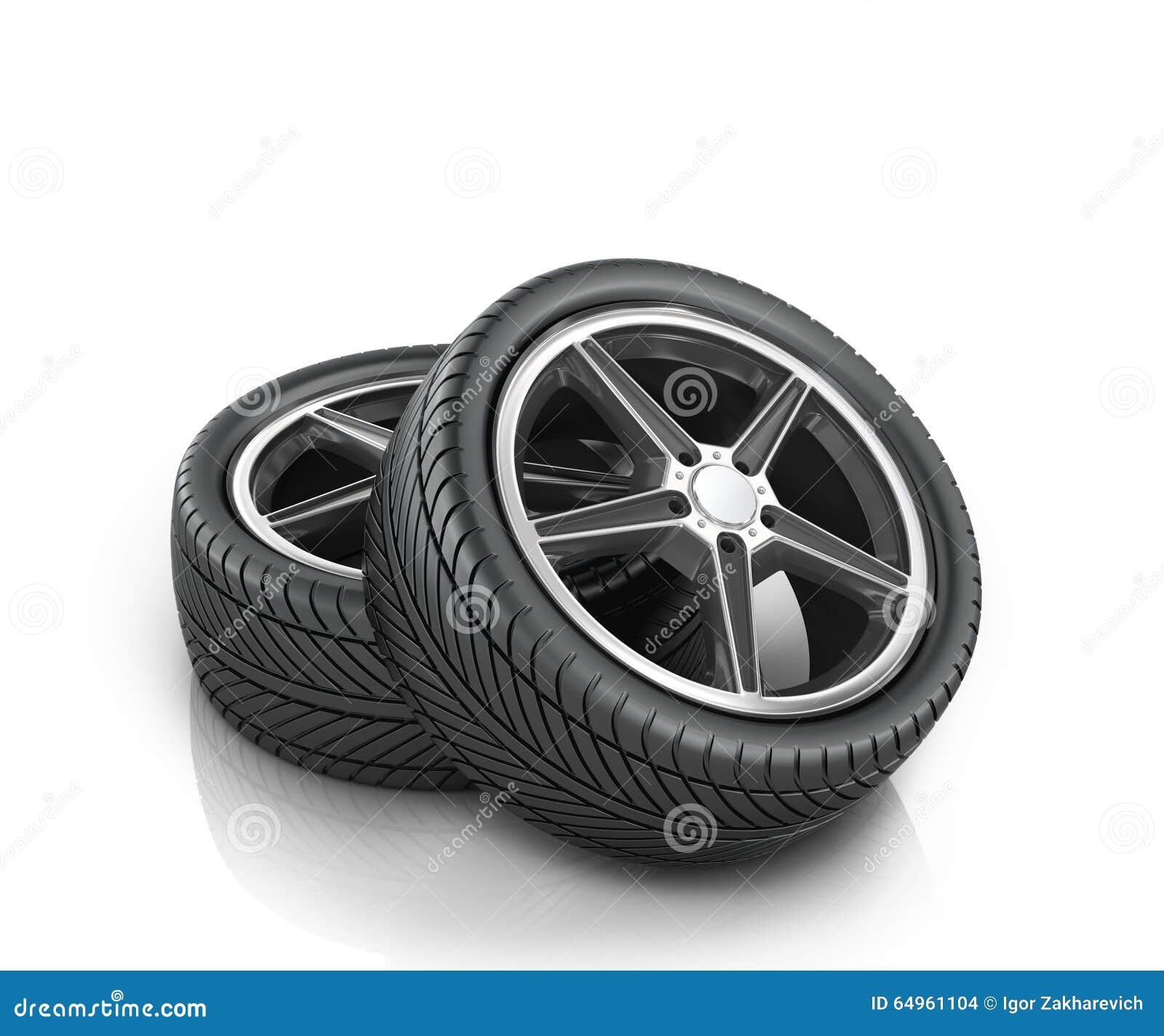 Two car wheels stock illustration. Illustration of isolated - 64961104